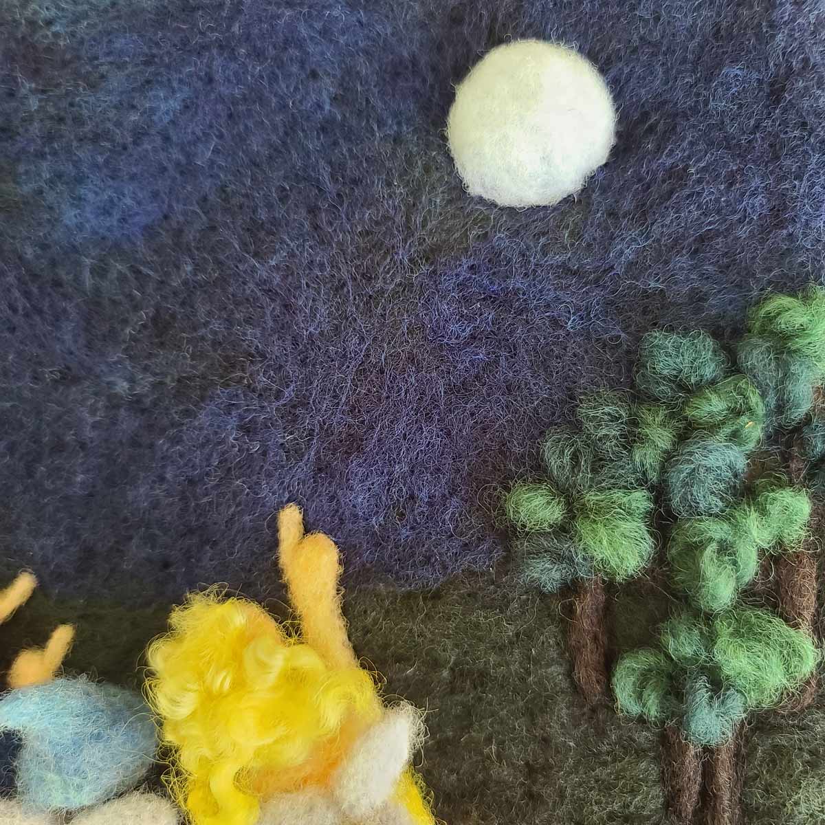 Starless Sky, Original Felted Painting - Binding Tales