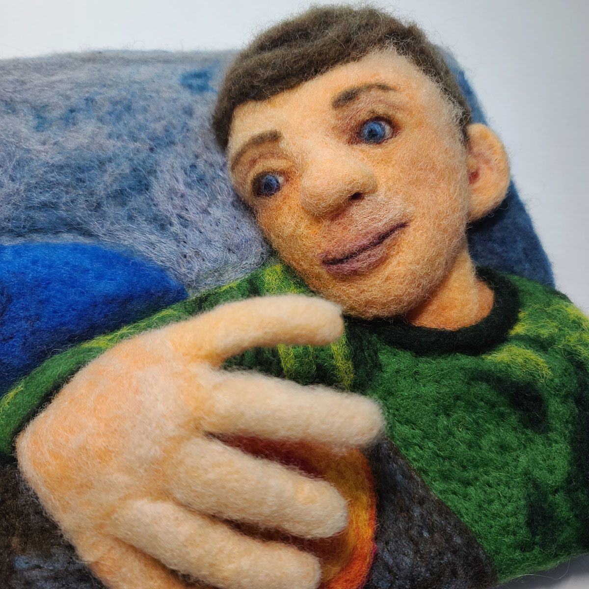 Tyler, Original Felted Painting - Binding Tales