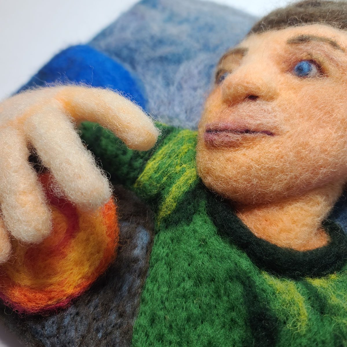 Tyler, Original Felted Painting - Binding Tales